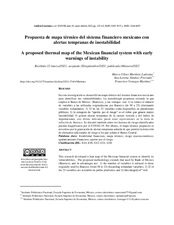 (PDF) A proposed thermal map of the Mexican financial system with early ...