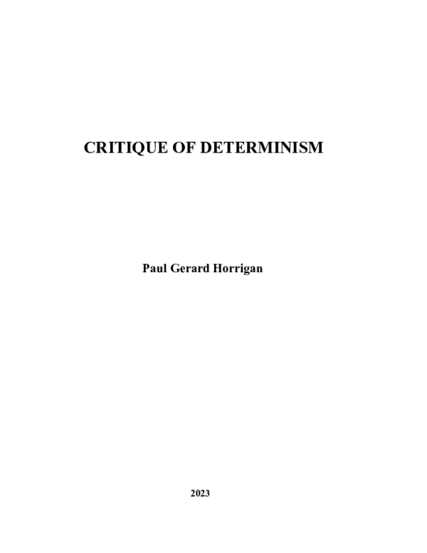 (PDF) CRITIQUE OF DETERMINISM