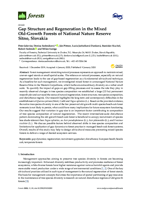 (PDF) Gap Structure and Regeneration in the Mixed Old-Growth Forests of ...