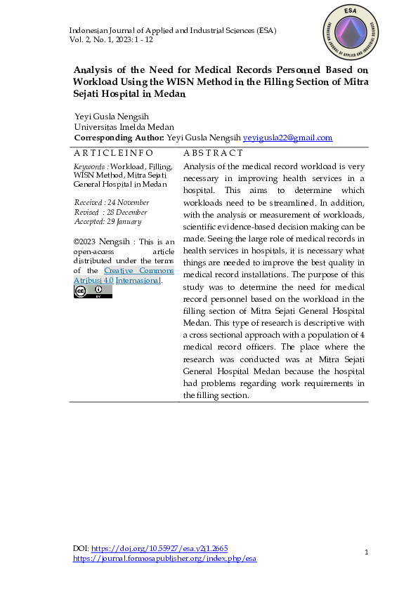 (PDF) Analysis of the Need for Medical Records Personnel Based on ...