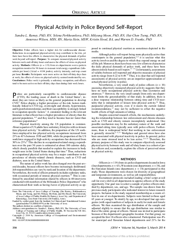 (PDF) Physical Activity in Police Beyond Self-Report