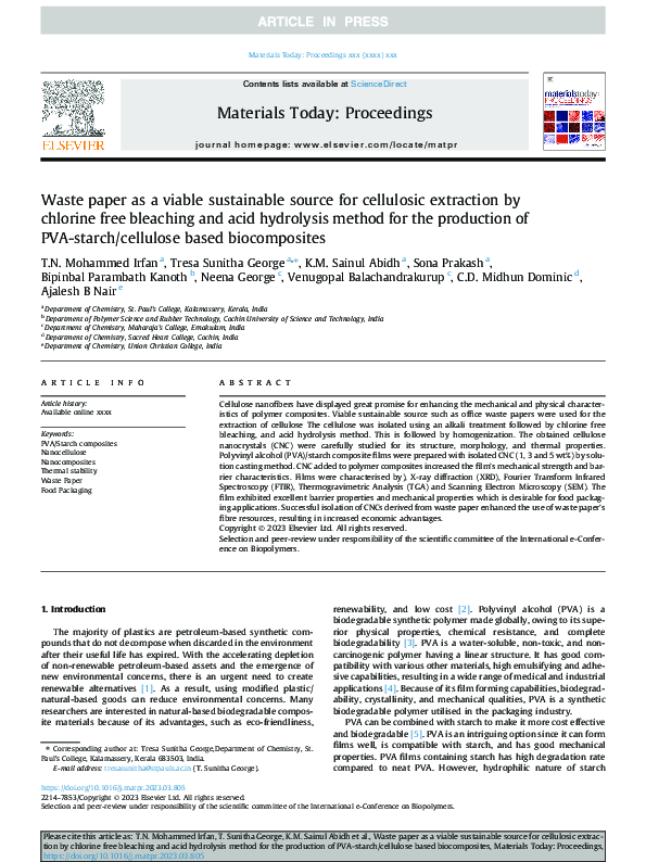 (PDF) Waste paper as a viable sustainable source for cellulosic ...