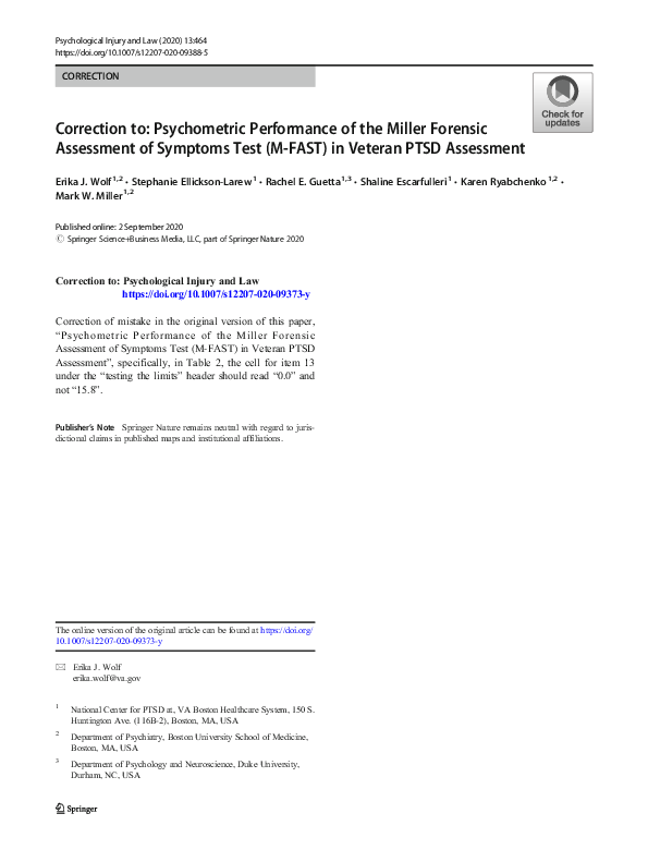 (PDF) Correction to: Psychometric Performance of the Miller Forensic ...