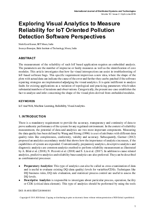 (PDF) Visual Analytics for IoT Pollution Detection