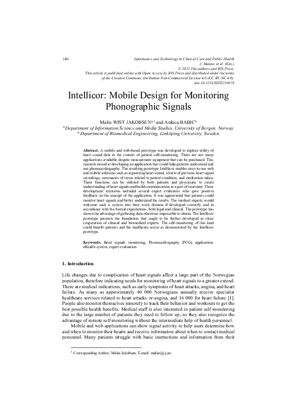 (PDF) Intellicor: Mobile Design for Monitoring Phonographic Signals