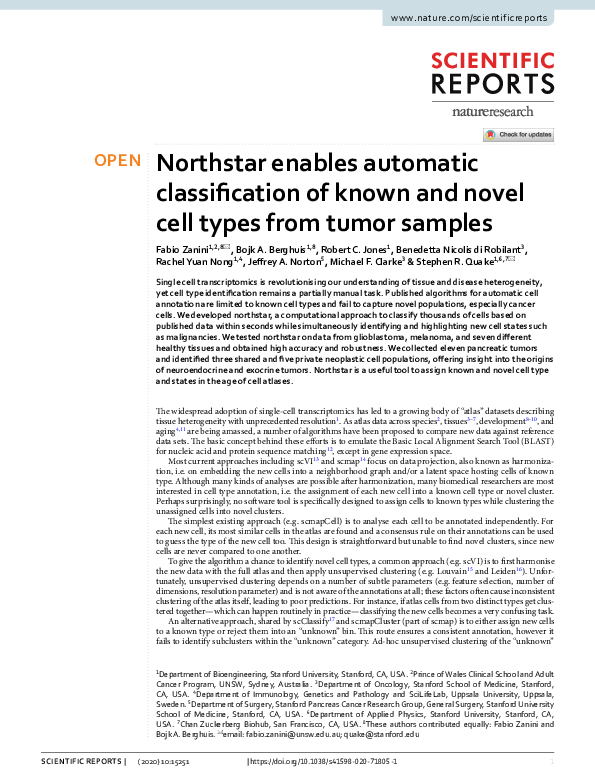 (PDF) Northstar enables automatic classification of known and novel ...