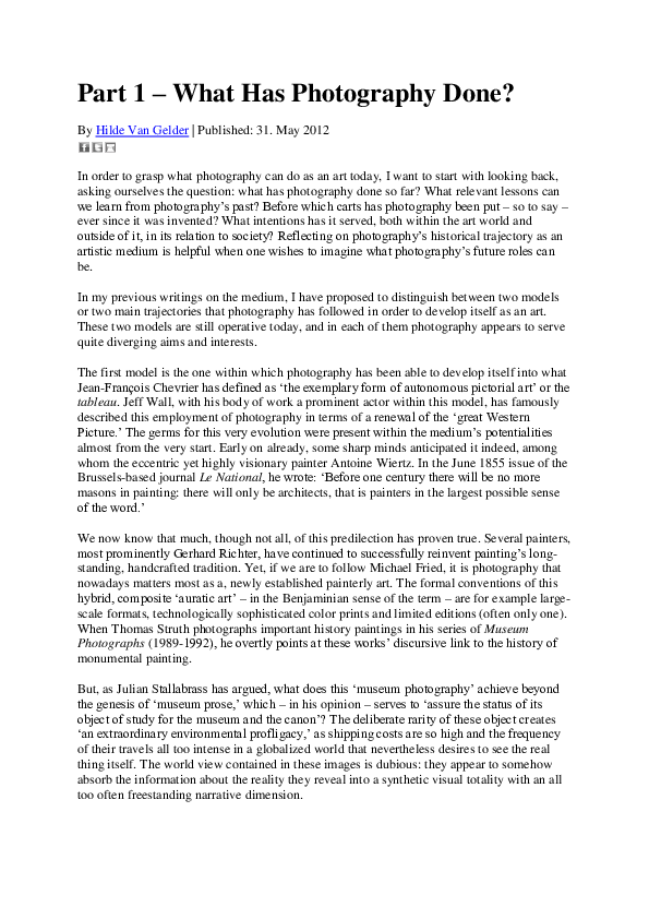 (PDF) What has photography done