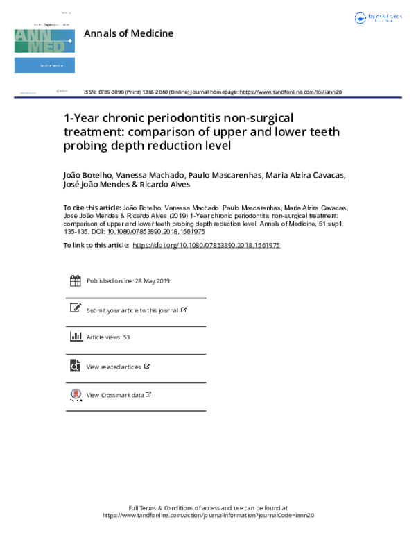 (PDF) 1-Year chronic periodontitis non-surgical treatment: comparison ...