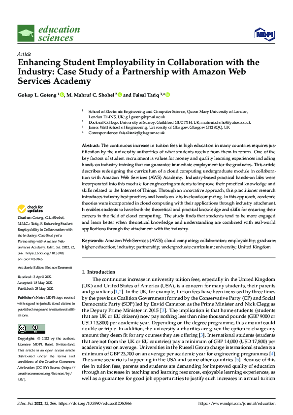 (PDF) Enhancing Student Employability in Collaboration with the ...