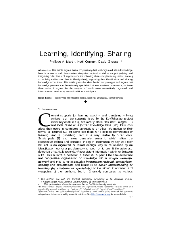 (PDF) Learning, Identifying, Sharing