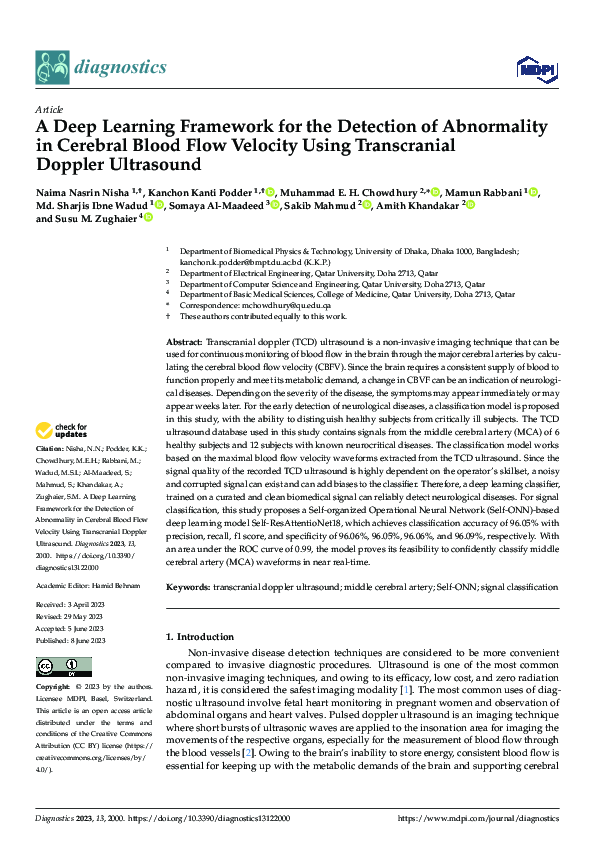 (PDF) A Deep Learning Framework for the Detection of Abnormality in Cerebral Blood Flow Velocity ...