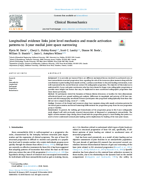(PDF) Longitudinal evidence links joint level mechanics and muscle ...
