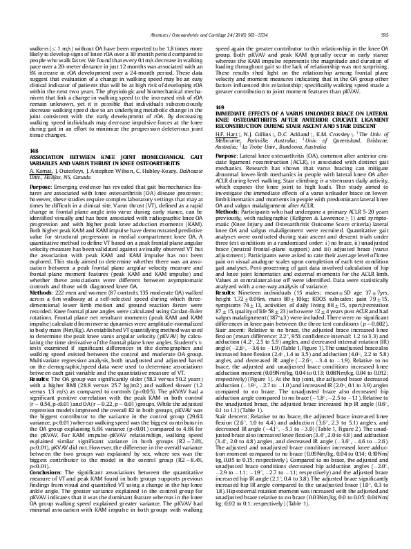 (PDF) Association between knee joint biomechanical gait variables and ...