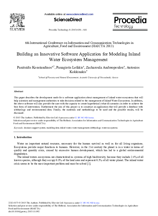 (PDF) Building an Innovative Software Application for Modeling Inland ...