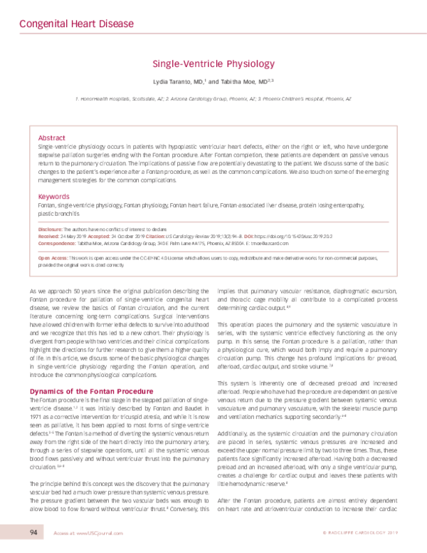 (PDF) Single-Ventricle Physiology