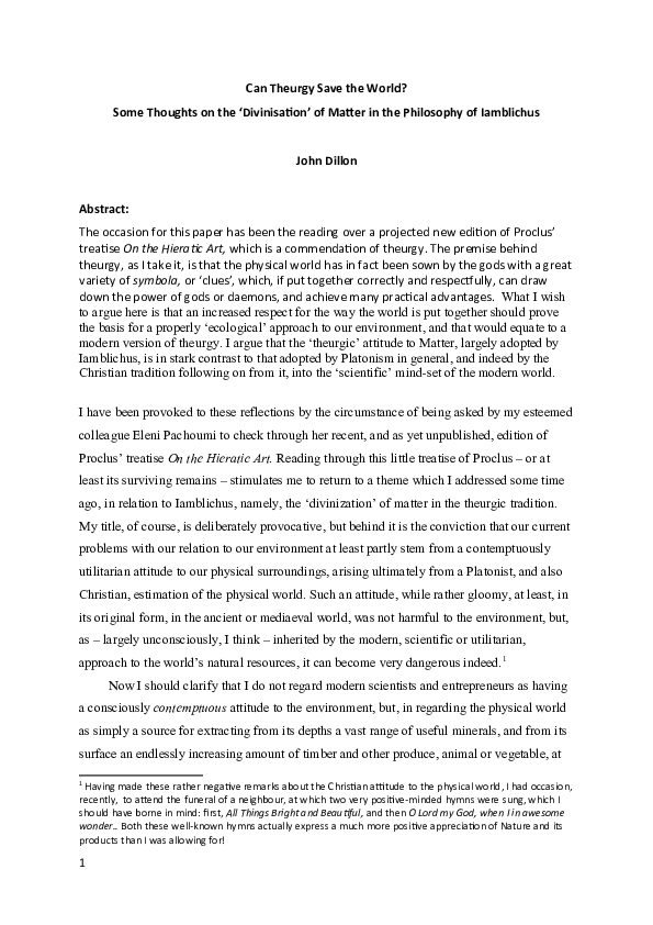 (DOC) God as Monad in the Divine Names