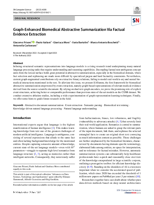 (PDF) Graph-Enhanced Biomedical Abstractive Summarization Via Factual Evidence Extraction