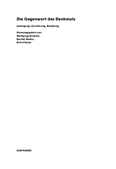 (PDF) Die Gegenwart des Denkmals