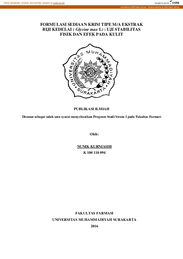 (PDF) Cream Formulation Type M/A Extract Of Soybean (Glycine max L ...