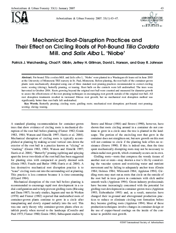 (PDF) Mechanical Root-Disruption Practices and Their Effect on Circling ...