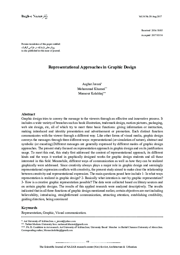 (PDF) Representational Approaches in Graphic Design