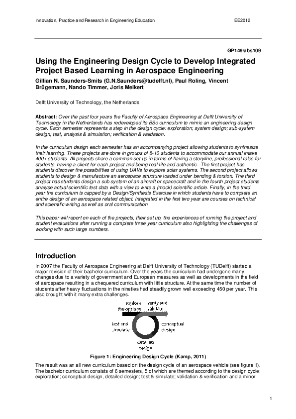 (PDF) Using the Engineering Design Cycle to Develop Integrated Project ...
