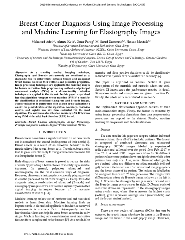 (PDF) Breast Cancer Diagnosis Using Image Processing and Machine ...