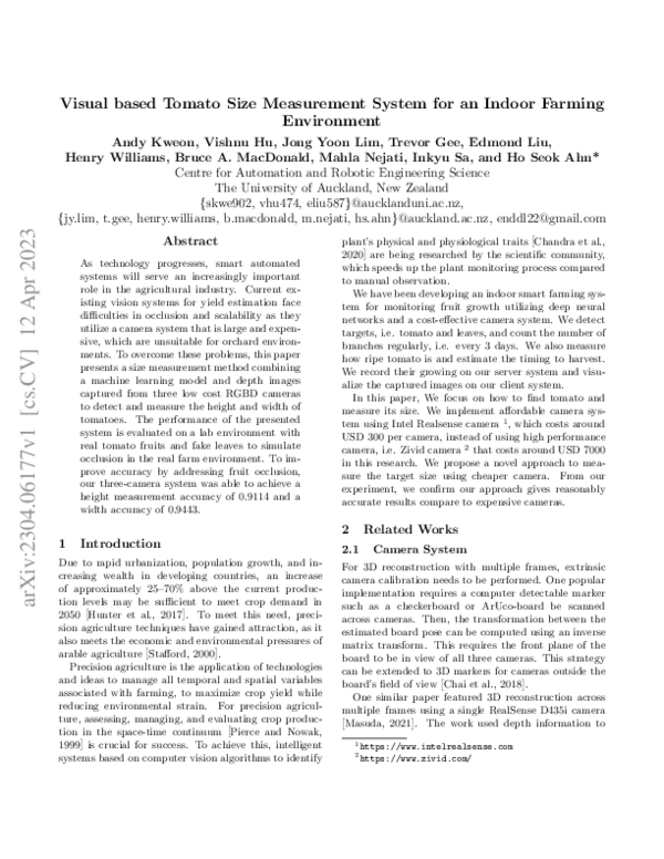 (PDF) Visual based Tomato Size Measurement System for an Indoor Farming ...