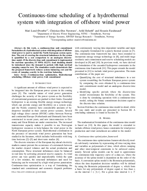 (PDF) Continuous-time scheduling of a hydrothermal system with ...