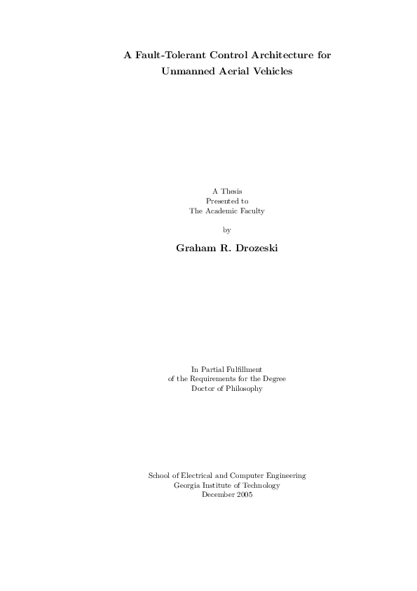 Pdf A Fault Tolerant Control Architecture For Unmanned Aerial