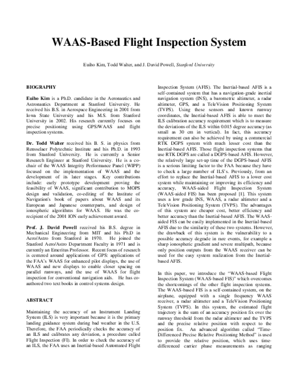 (PDF) WAAS-Based Flight Inspection System