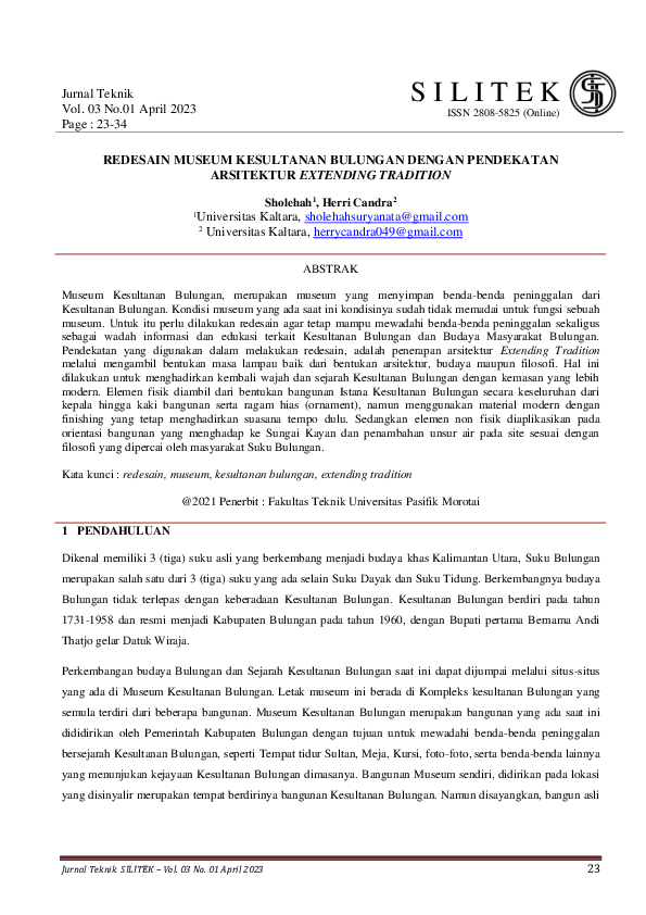 (PDF) Redesain Museum Kesultanan Bulungan Dengan Pendekatan Arsitektur ...