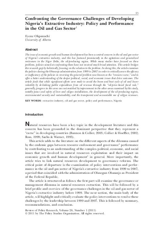 (PDF) Confronting the Governance Challenges of Developing Nigeria's ...