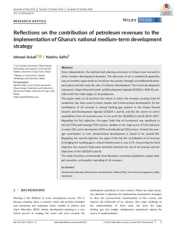 (PDF) Reflections on the contribution of petroleum revenues to the ...