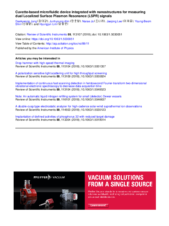 (PDF) Cuvette-based microfluidic device integrated with nanostructures for measuring dual ...
