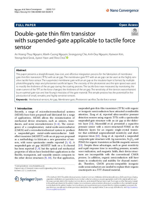 (PDF) Double-gate thin film transistor with suspended-gate applicable ...