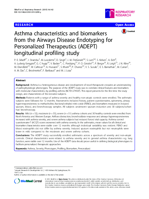 (PDF) Asthma characteristics and biomarkers from the Airways Disease ...