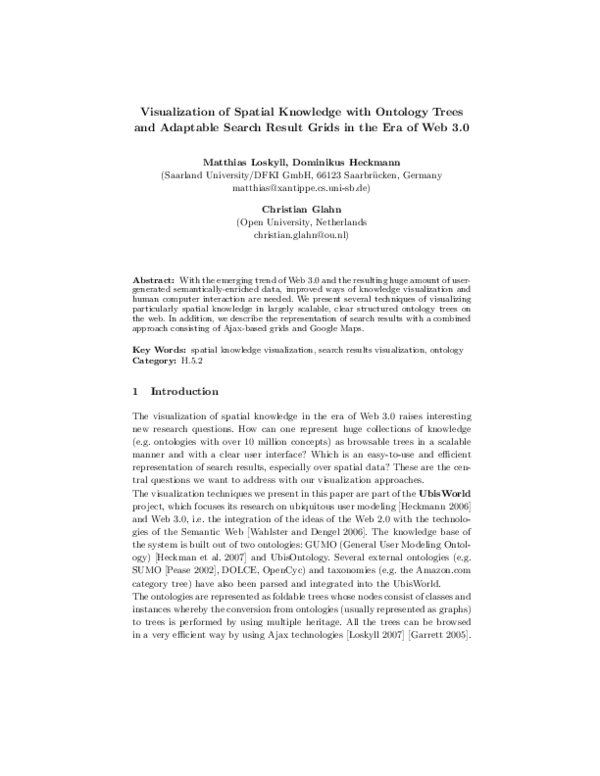 Pdf Visualization Of Spatial Knowledge With Ontology Trees And