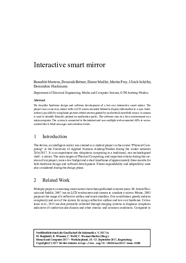 (PDF) Interactive Smart Mirror