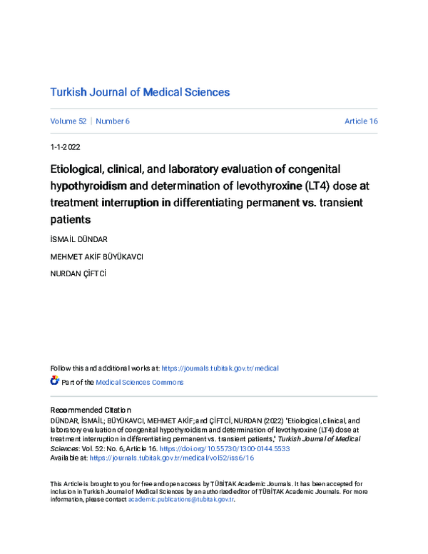 (PDF) Etiological, clinical, and laboratory evaluation of congenital ...