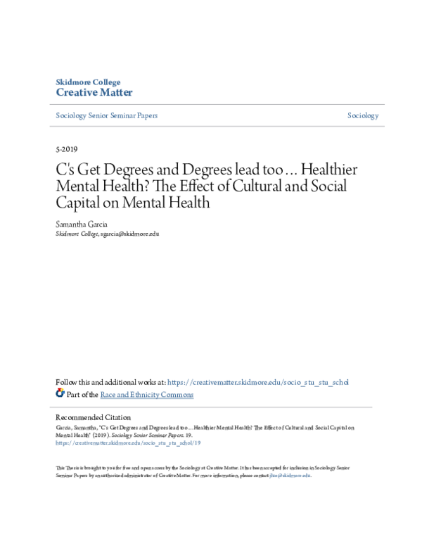 (PDF) C's Get Degrees and Degrees lead too…Healthier Mental Health? The ...