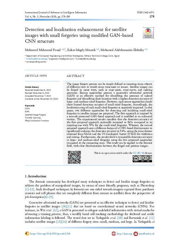 Pdf Detection And Localization Enhancement For Satellite Images With Small Forgeries Using