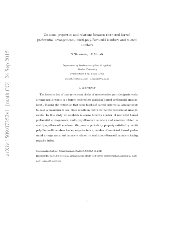 (PDF) On some properties and relations between restricted barred ...