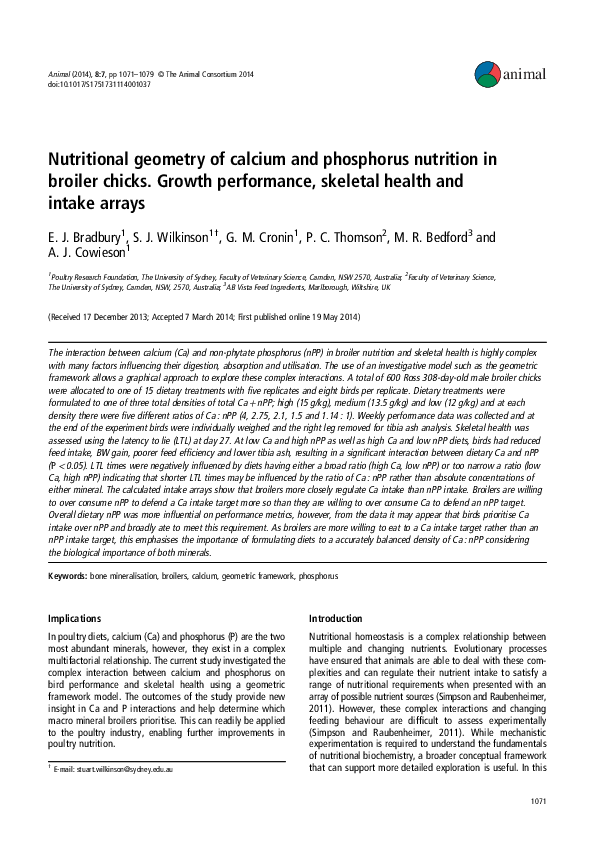 (PDF) Nutritional geometry of calcium and phosphorus nutrition in ...