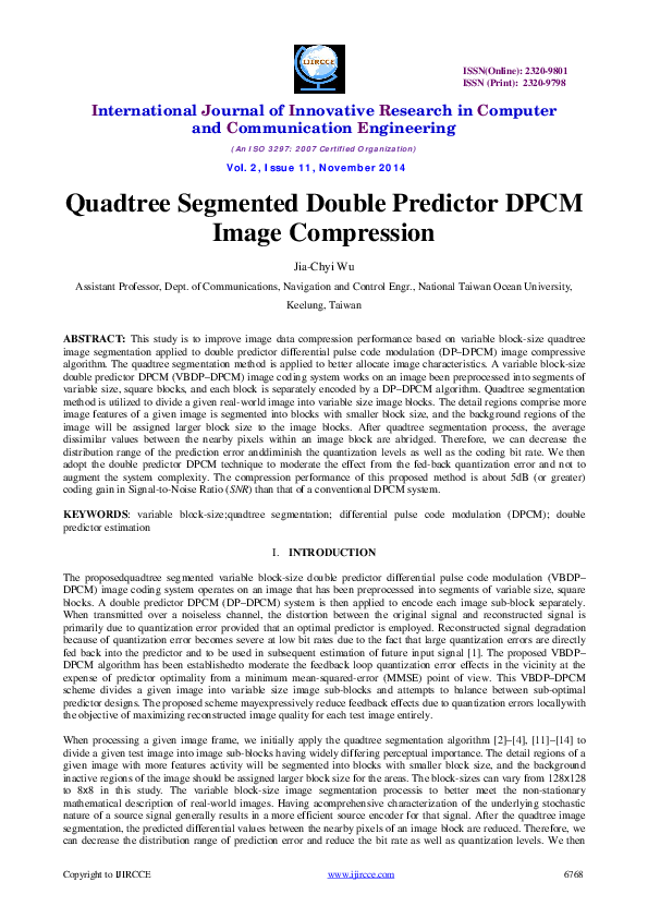 Pdf Variable Block Size Double Predictor Dpcm Image Data Compression