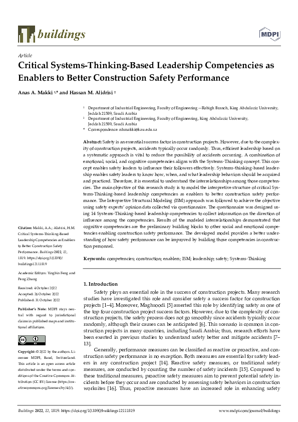(PDF) Critical Systems-Thinking-Based Leadership Competencies as Enablers to Better Construction ...