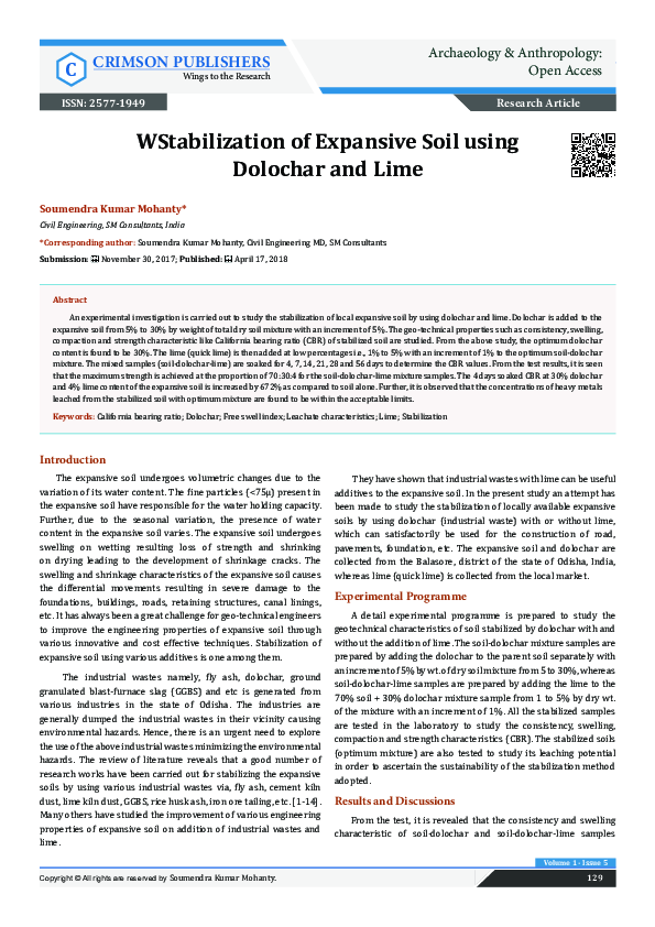 (PDF) Stabilizing Expansive Soil with Fly Ash and Dolochar