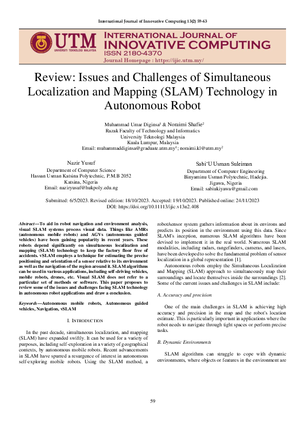 (PDF) Review: Issues and Challenges of Simultaneous Localization and ...