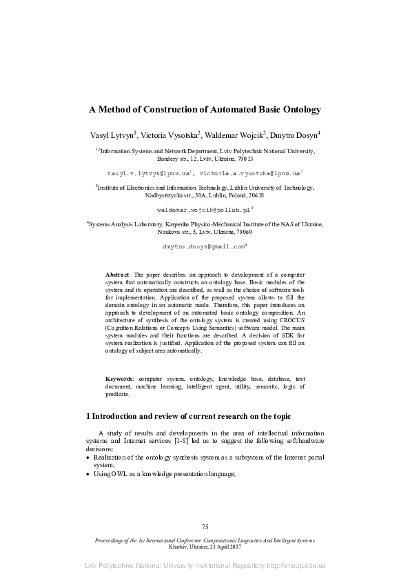 (PDF) A method of construction of automated basic ontology