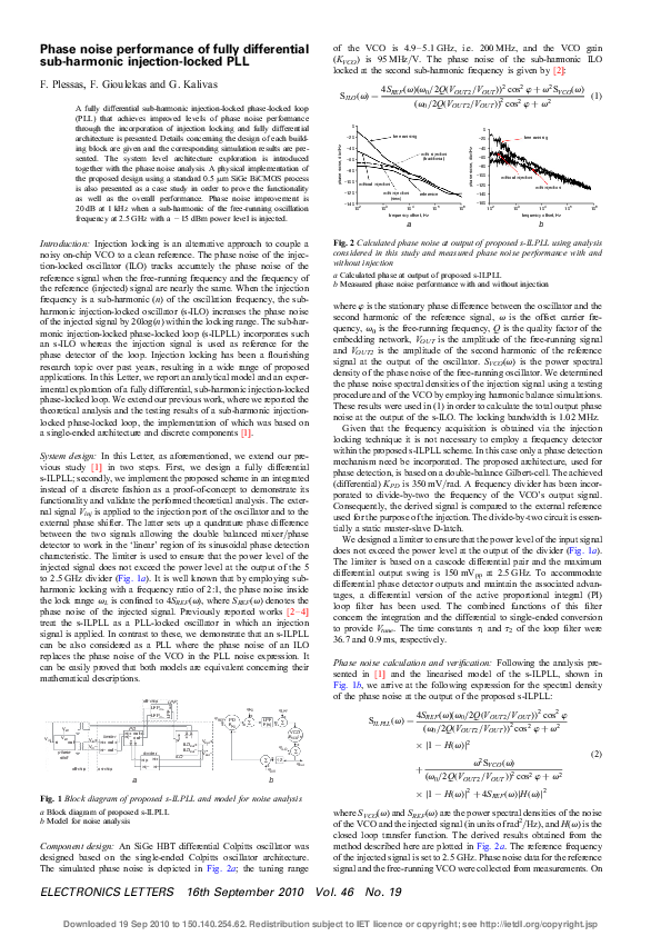 (PDF) Phase noise performance of fully differential sub-harmonic ...